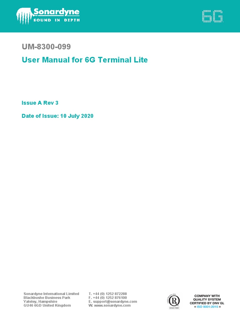 UM-8300-099 A3 User Manual For 6G Terminal Lite | Download Free PDF ...