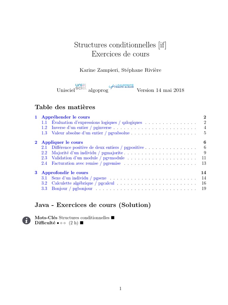 If00exerc Texte Java Xxx Download Free Pdf Java Langage De Programmation Programme 