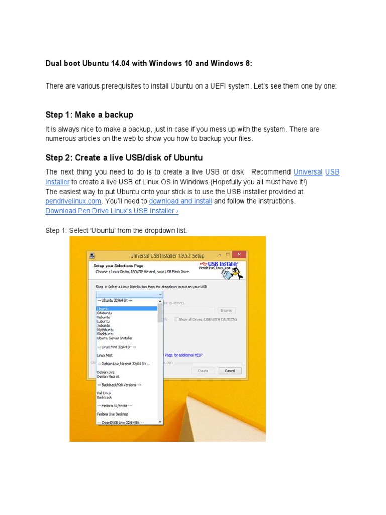 Ubuntu Dual Boot Guide | PDF | Booting | Usb Flash Drive