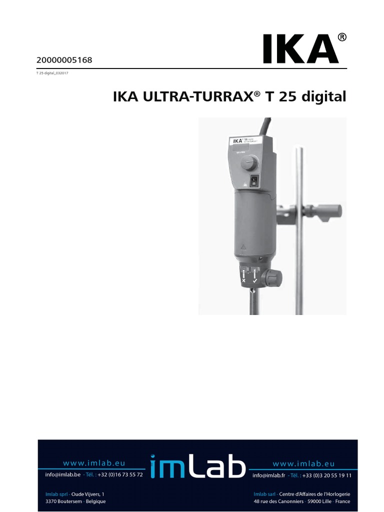 Manual EN ULTRA TURRAX T 25 Digital Ika Imlab | PDF