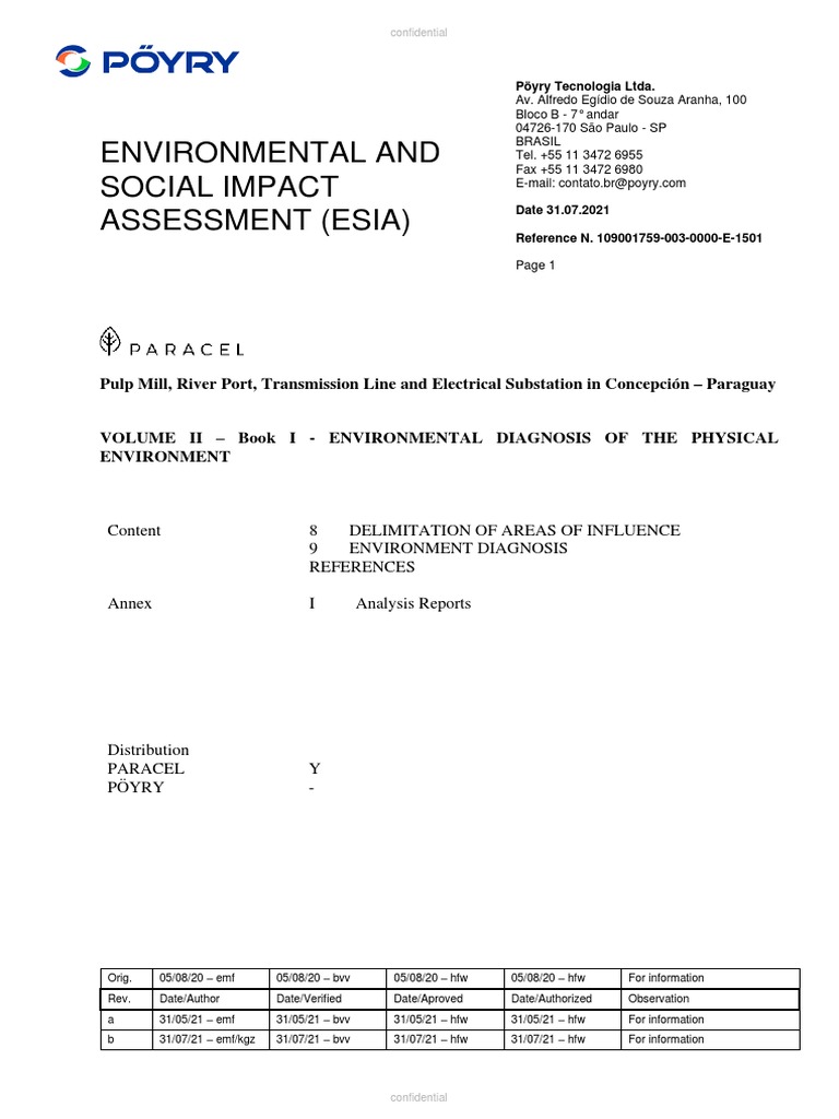 Environmental and Social Impact Assessment (Esia) | Download Free PDF ...