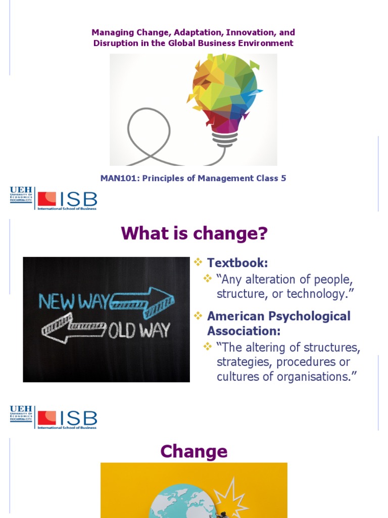 Class 5 - Managing Change, Adaptation, Innovation, and Disruption in ...