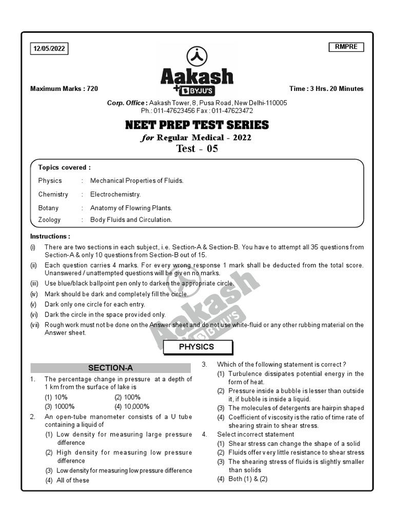 Neet Prep Test Series | PDF | Electrochemistry | Electrode