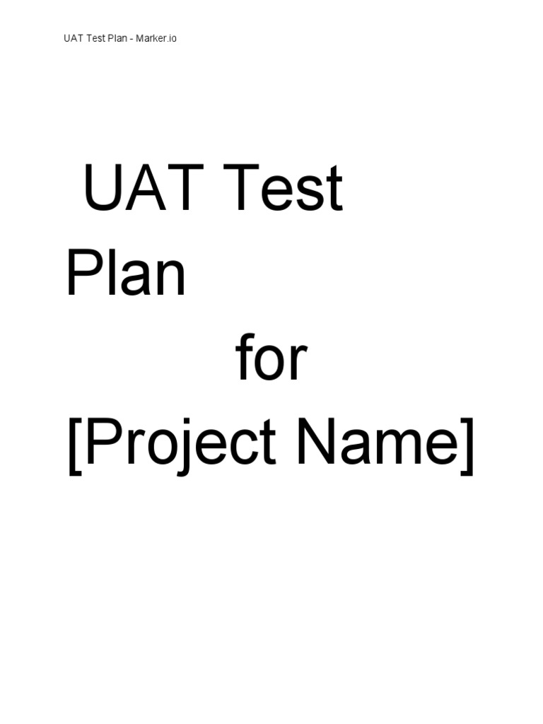 (Marker - Io) UAT Test Plan Template | PDF