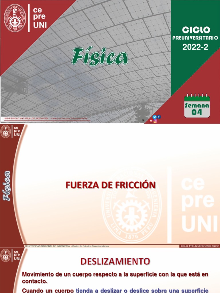Semana 04 - Fuerza de Friccion | PDF | Fricción | Física