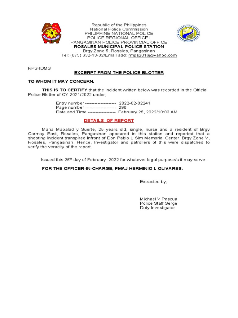 B. Police Report | PDF