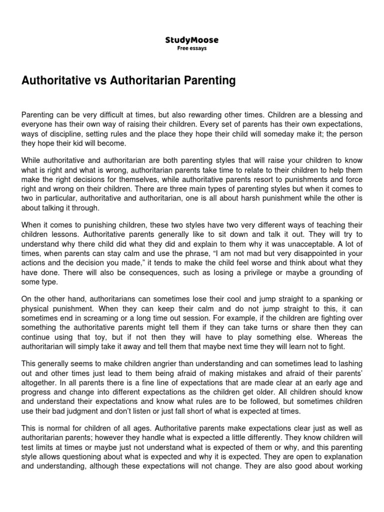 Parenting Styles: Authoritative vs. Authoritarian | PDF | Parenting | Punishments