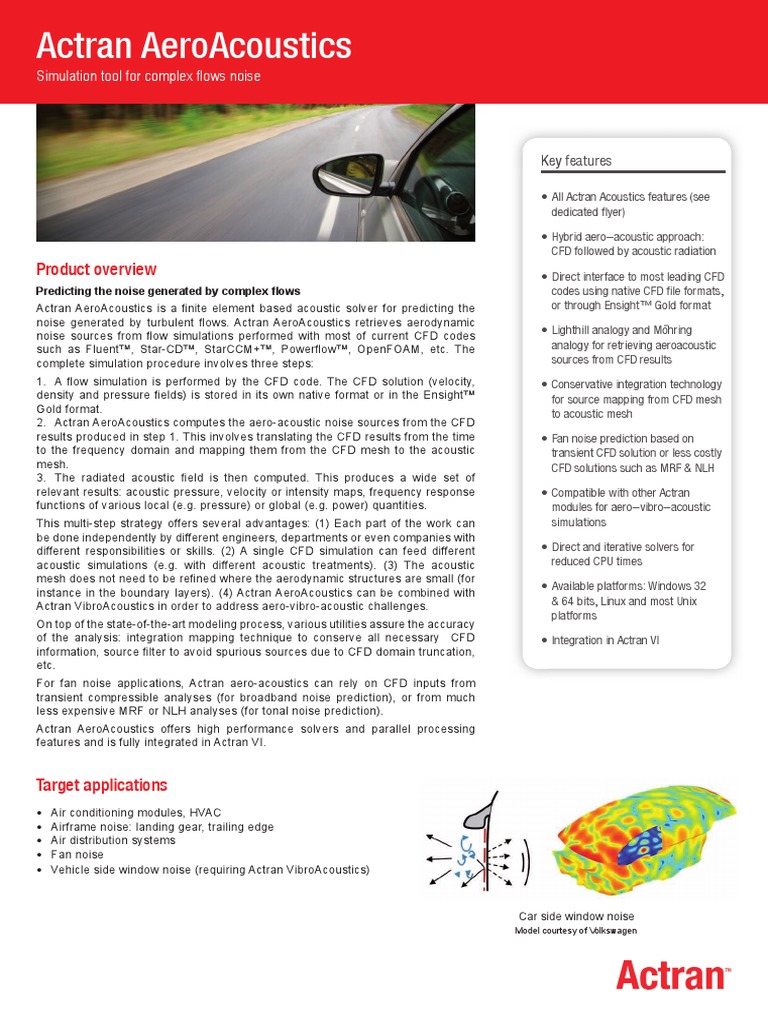 Actran Aeroacoustics: Product Overview | PDF | Computational Fluid ...