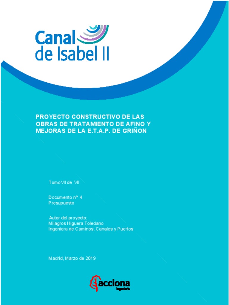 Proyecto Constructivo de Las Obras de Tratamiento de Afino Y Mejoras de ...