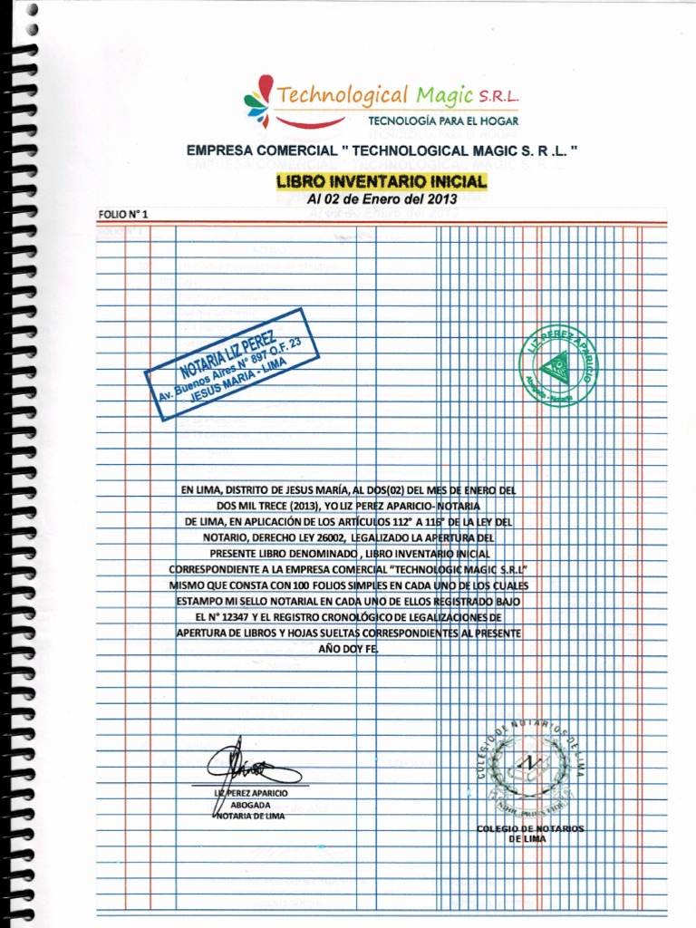 Semana 7. Modelo de Legalizacion de Libros Contables | PDF