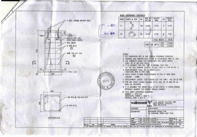 Electrical Foundation Drawing | PDF
