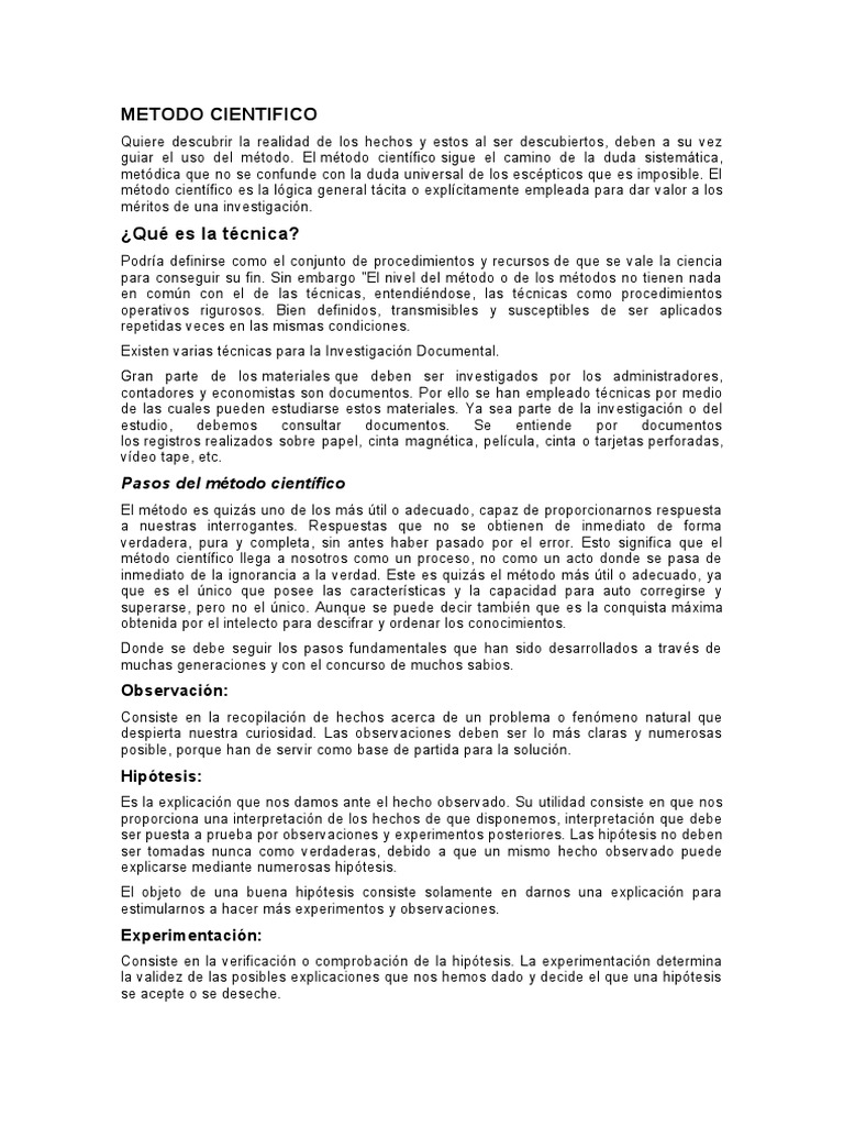 Metodo Cientifico | PDF