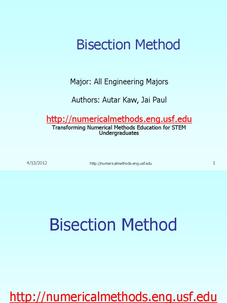Mws Gen Nle PPT Bisection | PDF | Significant Figures | Discrete Mathematics