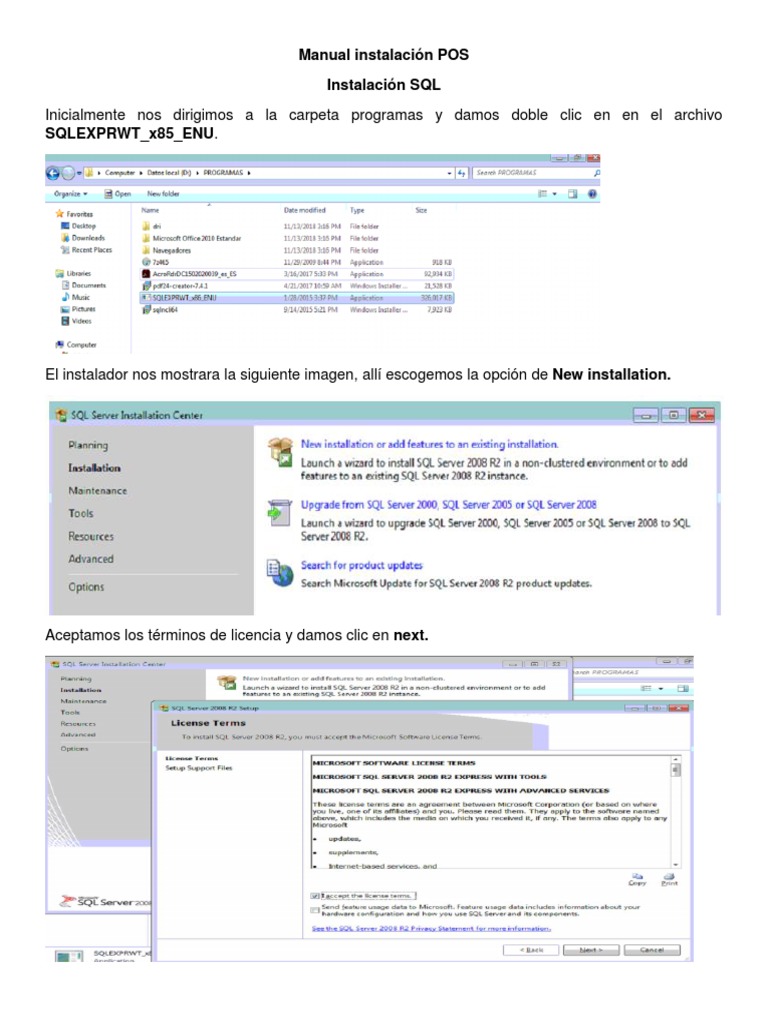 Instalacion POS | PDF | Archivo de computadora | Servidor SQL de Microsoft