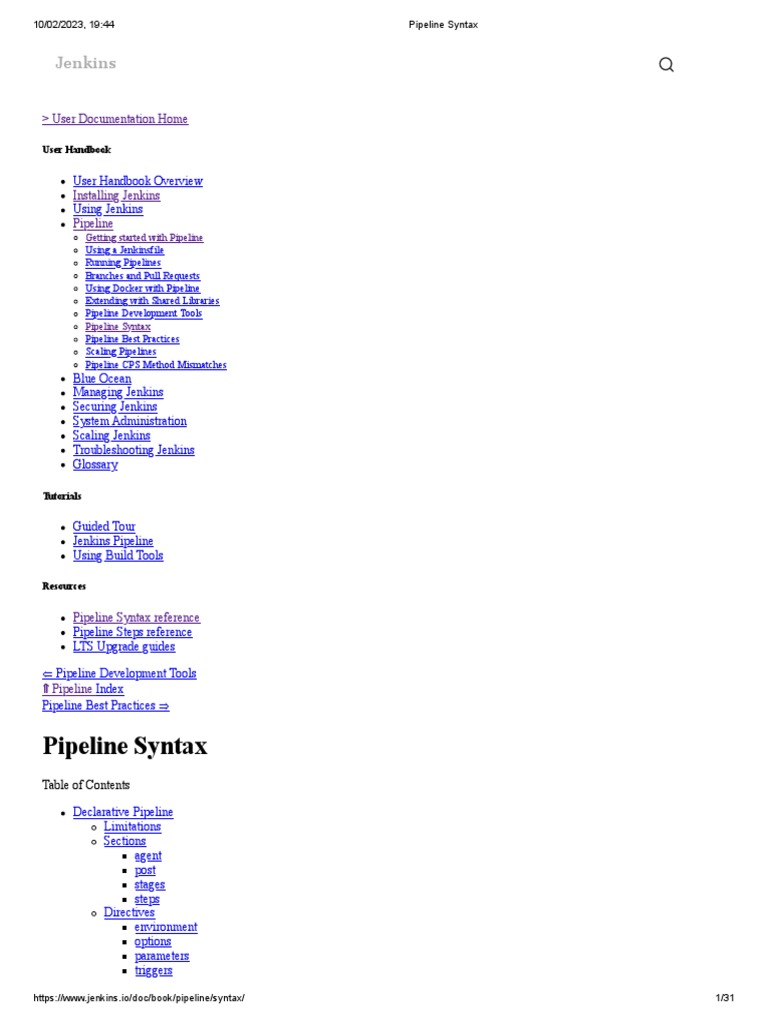 Pipeline Syntax Pdf Parameter Computer Programming Regular 6028
