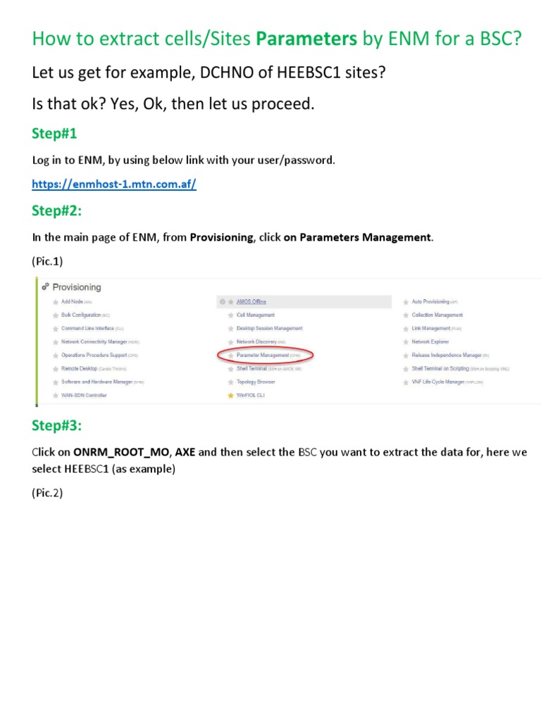 How To Extract BSC Sites Parameters Using ENM | PDF