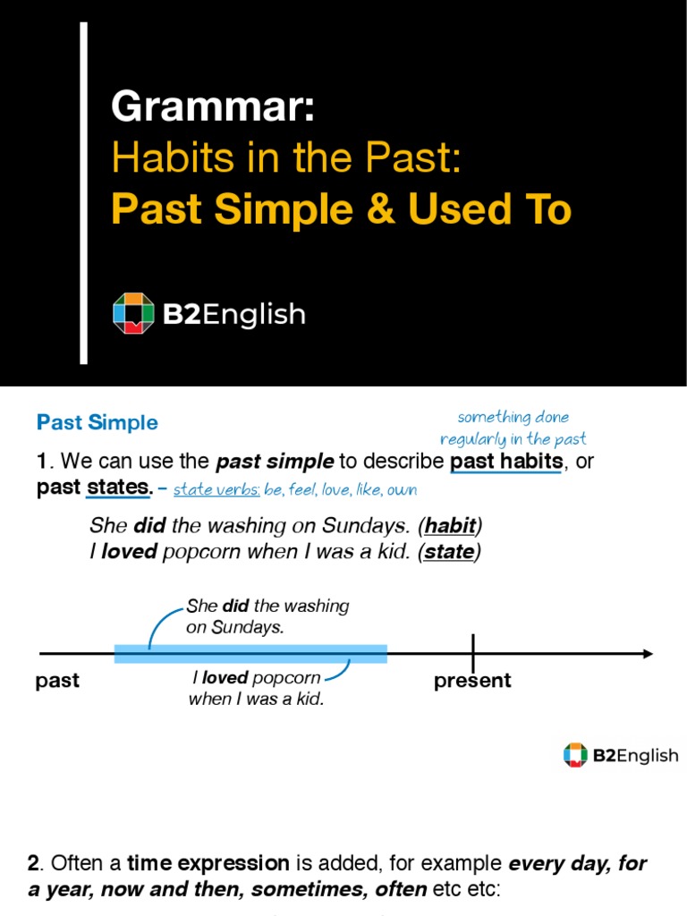Past Habits: Simple Past vs. Used To | PDF | Verb | Linguistics