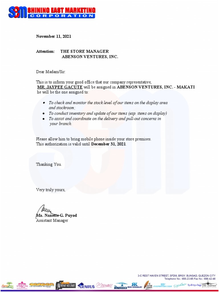 Visit Letter Sem L-Head | PDF