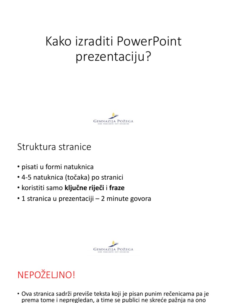 UPUTE PowerPoint Prezentacija | PDF