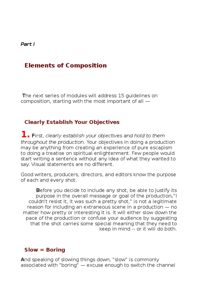 Composition Guidelines for Filmmakers | PDF | Composition (Visual Arts ...