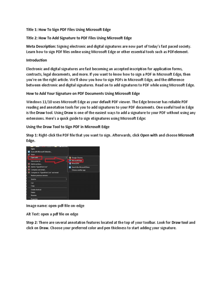 Sign PDFs Easily with Microsoft Edge | PDF | Ios | Computing