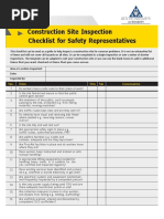 Construction Site Inspection Checklist For Safety Representatives 19 Dec | PDF | Safety ...