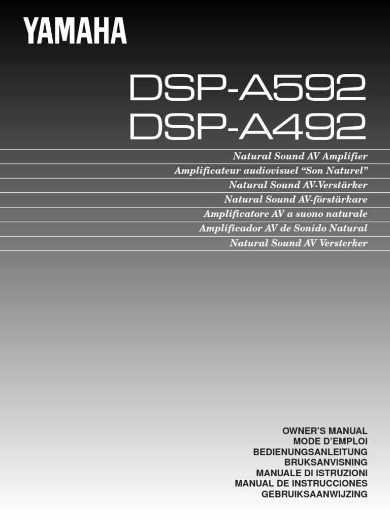 Yamaha DSP A492 and A592 Manual | PDF | Ac Power Plugs And Sockets ...