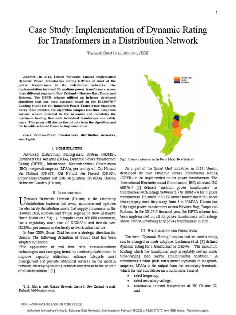 Case Study Implementation of Dynamic Rating For Transformers in A ...