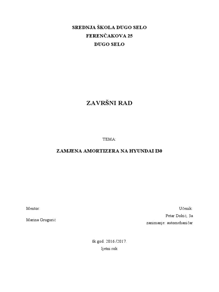Zavrsni Rad Primjer 6 | PDF
