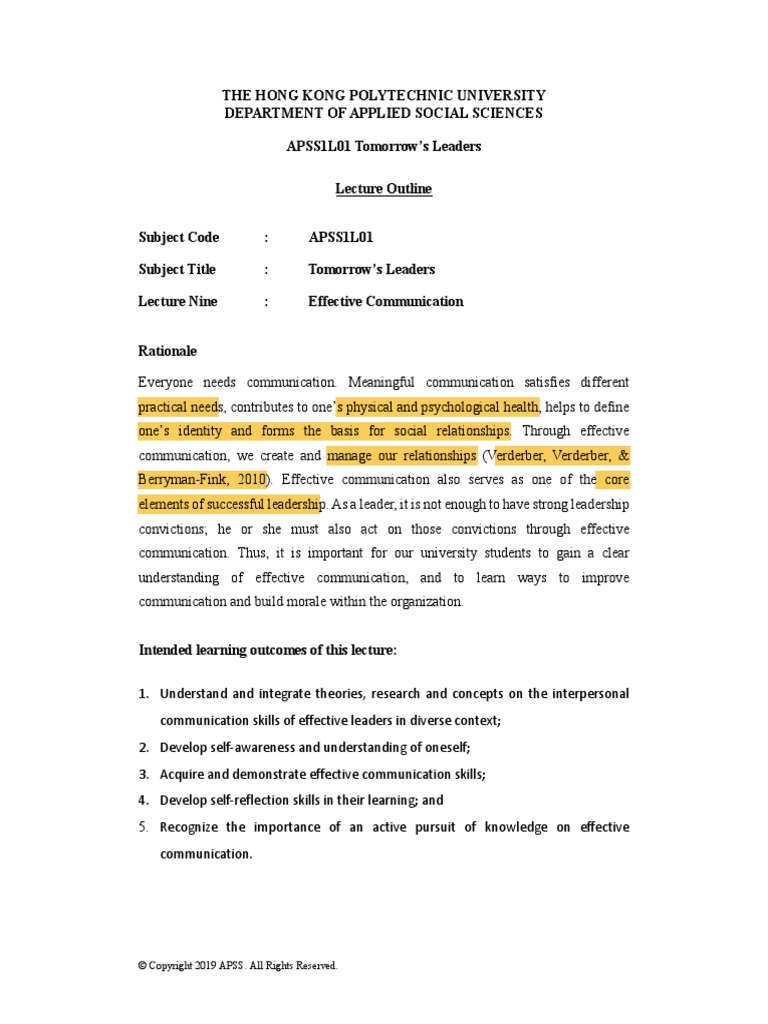 L9 - L9.1 - Lecture Outline (Students) - Finalized | PDF ...