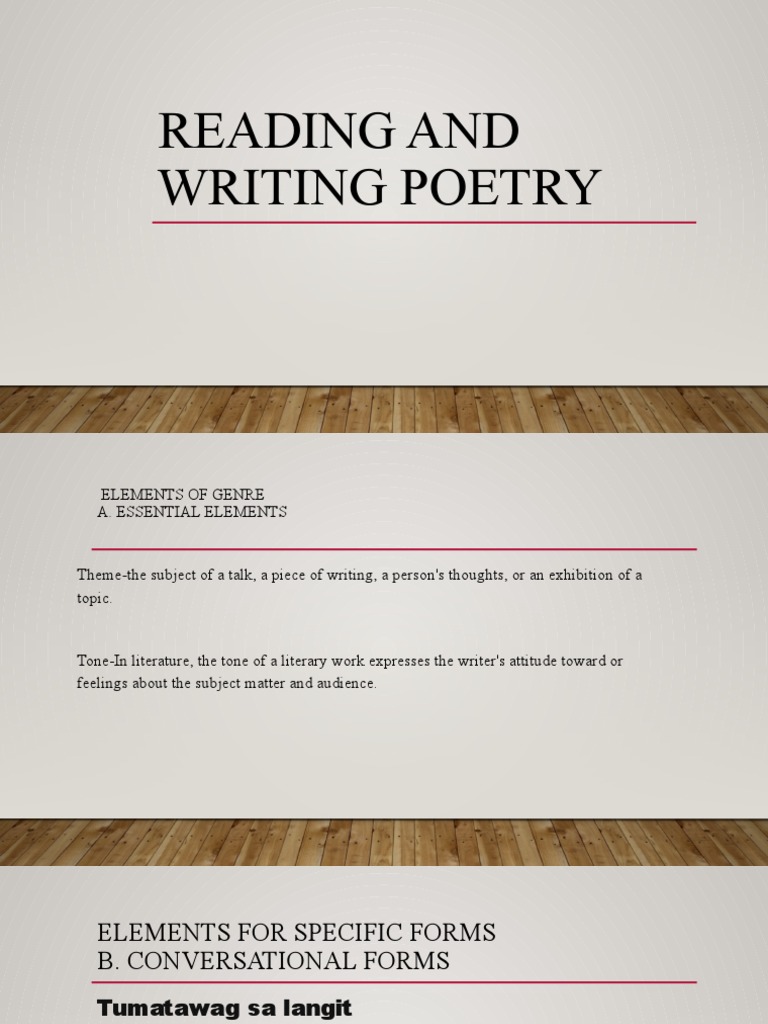 Reading and Writing Poetry | PDF | Poetry | General Fiction