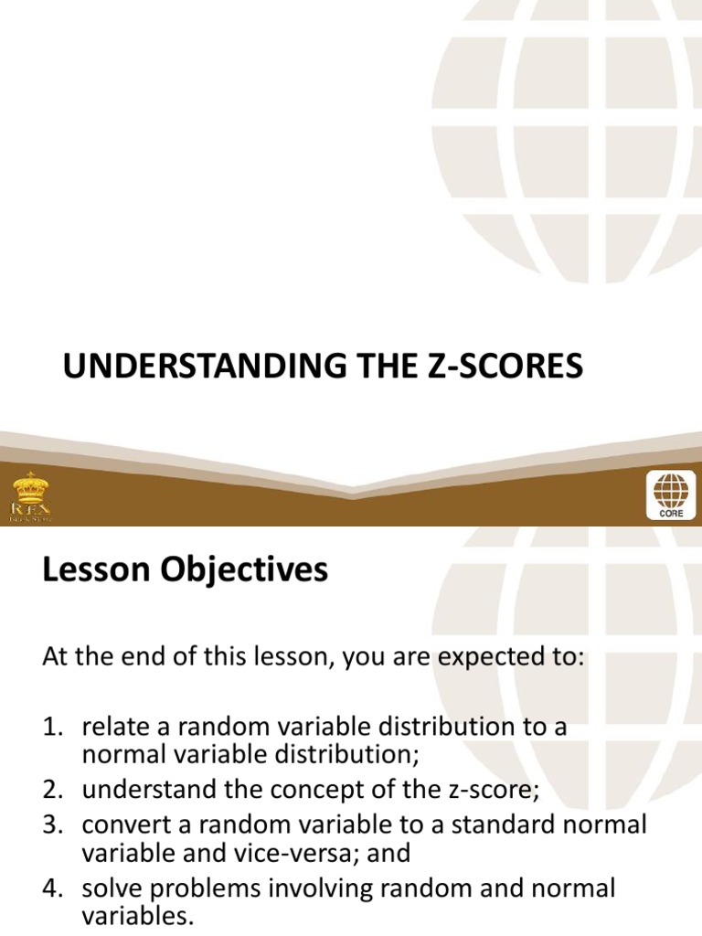 Lesson 6 Understanding The Z-Scores | PDF | Standard Score | Normal Distribution