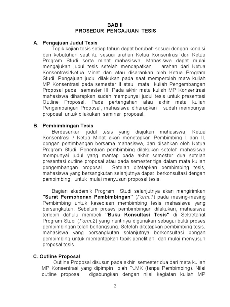 Pedoman Penulisan Tesis Undip BAB II | PDF