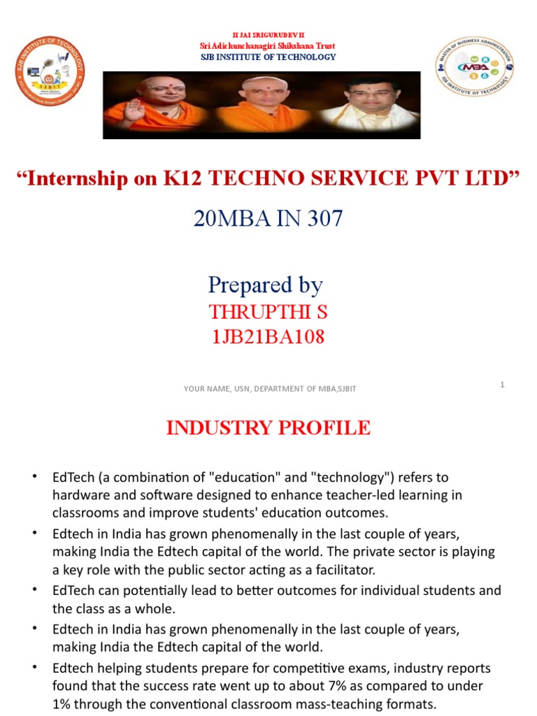 Internship Report On K12 Techno Services | PDF | Educational Technology | Customer