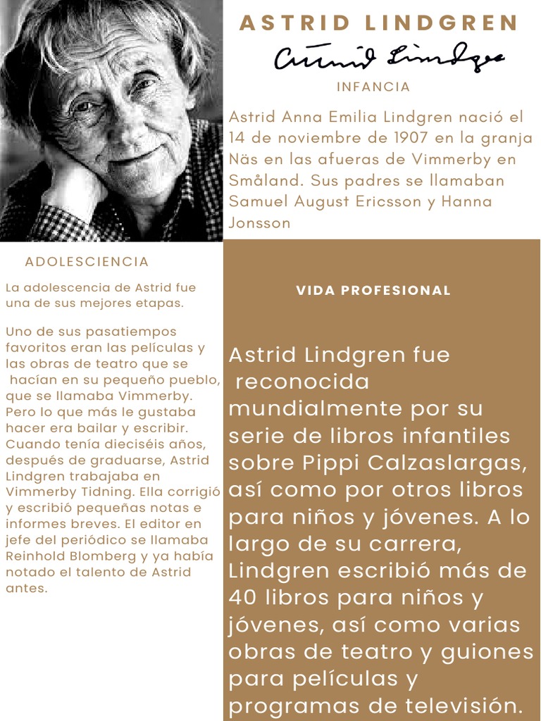 Infografía Astrid Lindgren | PDF