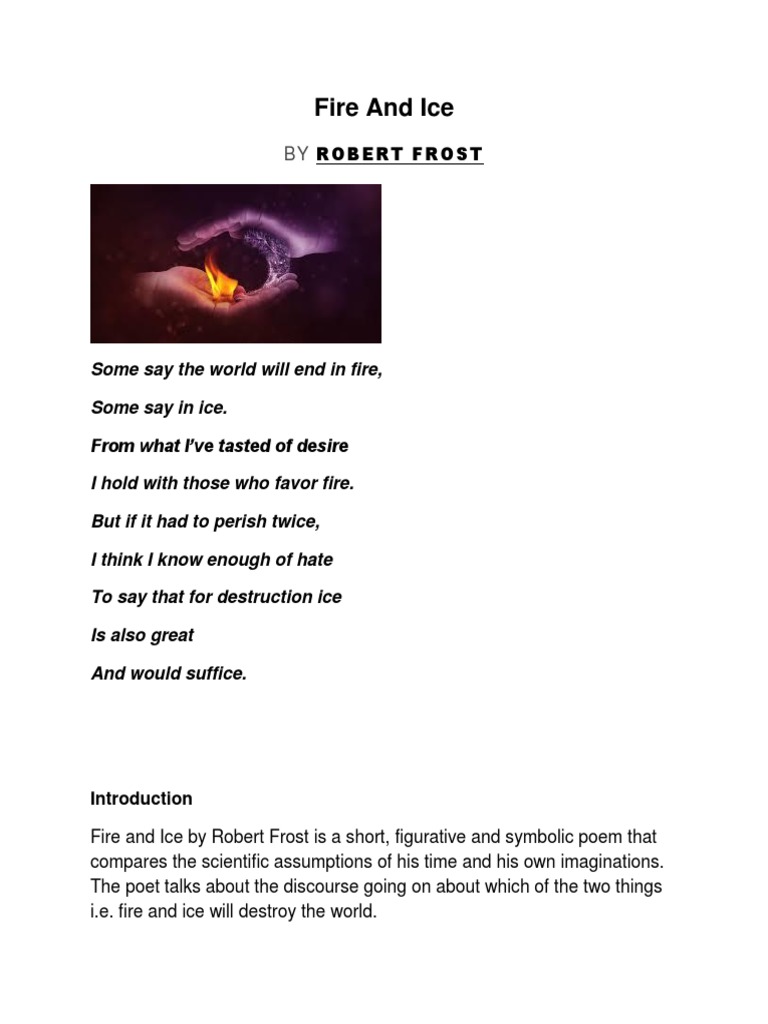Fire and Ice | PDF | Poetry | Greed