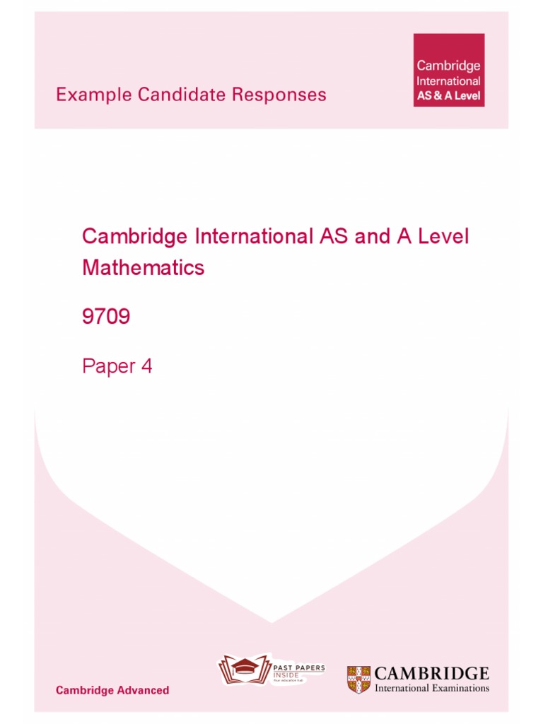 9709 Mathematics Paper4 Example Candidate Responses | PDF | Equations ...