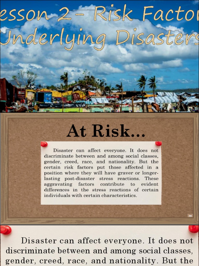 Lesson 2-Risk Factors Underlying Disasters | PDF | Hazards | Risk