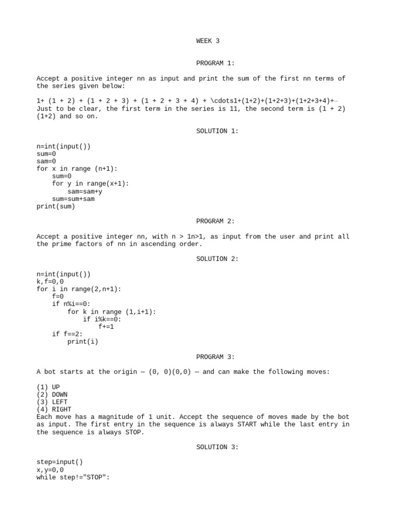 Grpa Week 3 Solutions | PDF