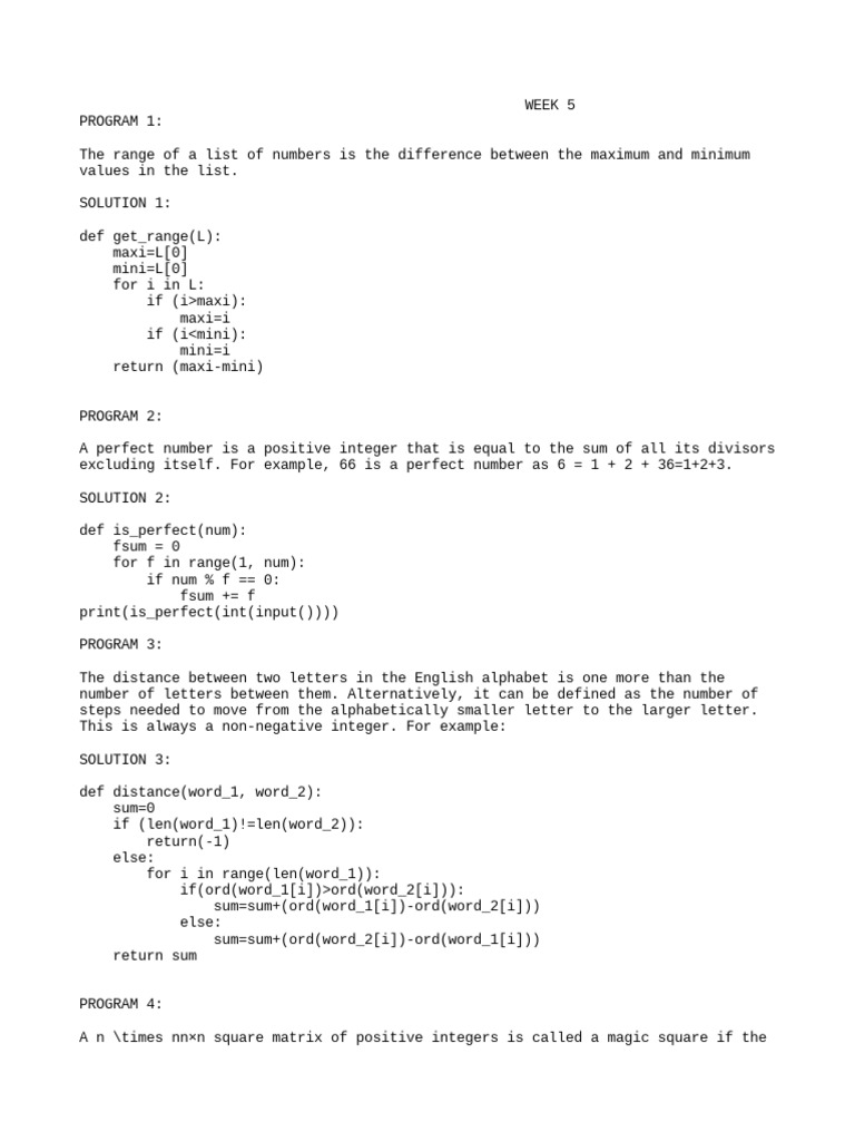 GRPA WEEK 5 SOLUTIONS | PDF