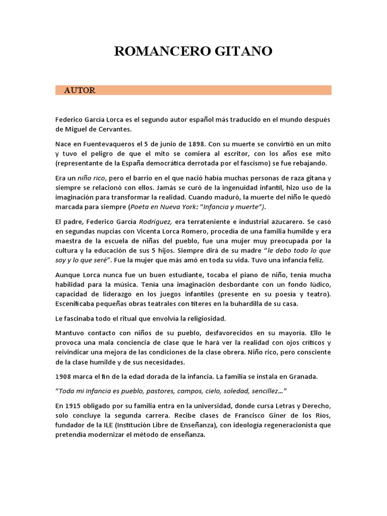 Romancero Gitano | PDF | Clásicos