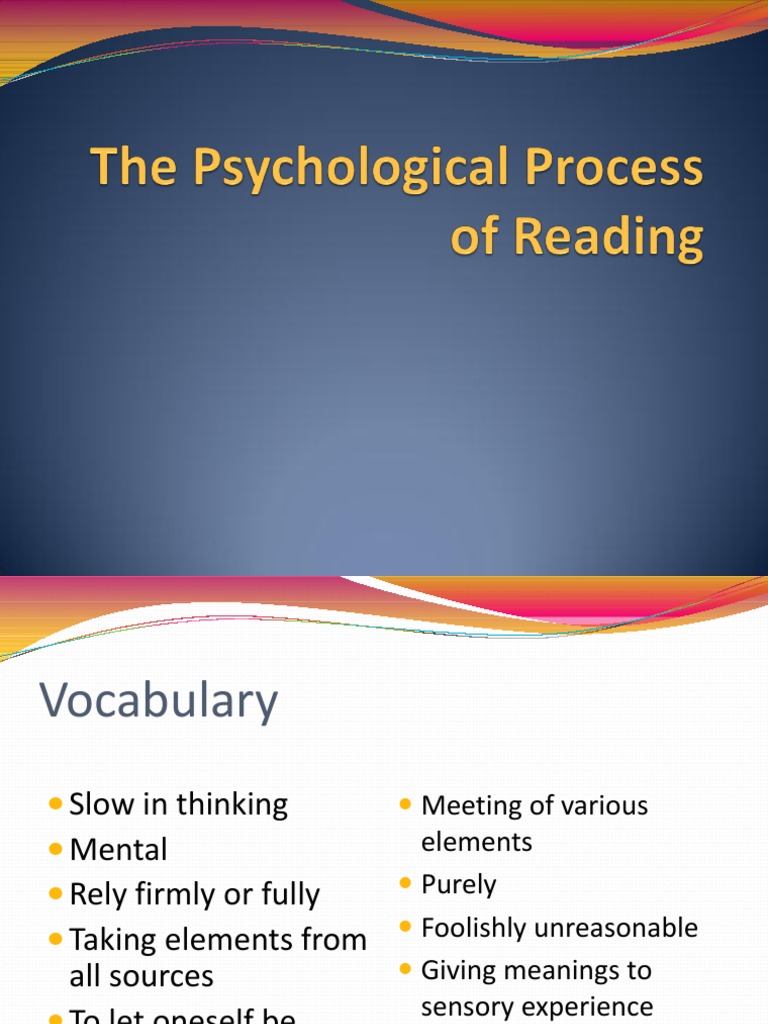 L3 The Psychological Process of Reading | PDF | Schema (Psychology ...