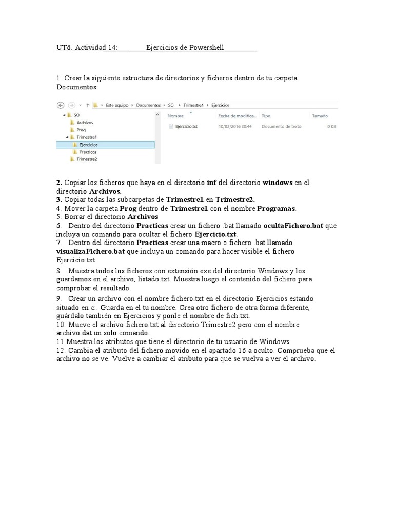 UT6 Actividad 14 Ejercicios de Powershell | PDF