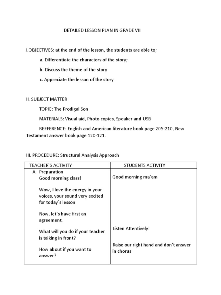 Detailed Lesson Plan in Grade Vii Nica | PDF | Lesson Plan