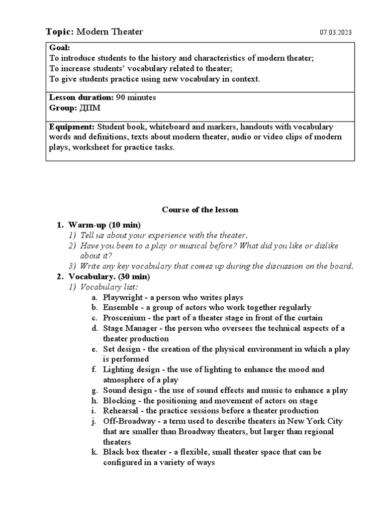 Modern Theater | PDF | Theatre | Play (Theatre)