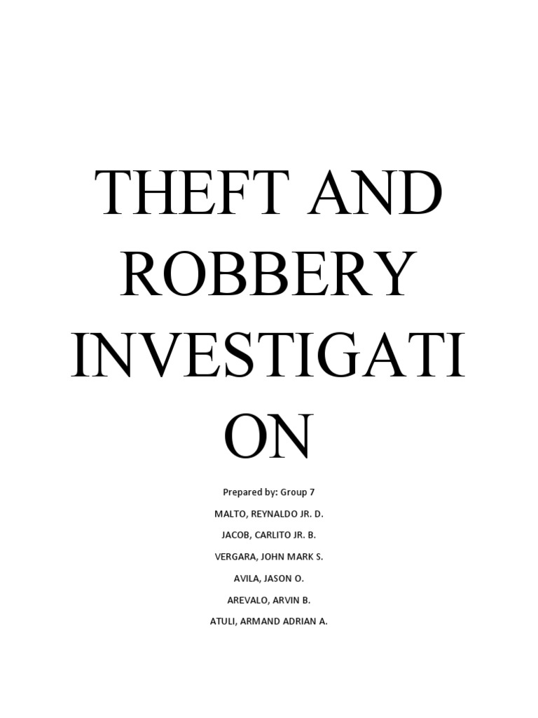 Police Guidelines for Theft Investigations | PDF | Robbery | Theft
