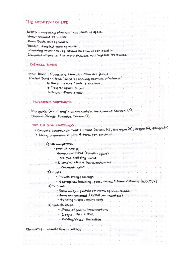 The Chemistry of Life | PDF