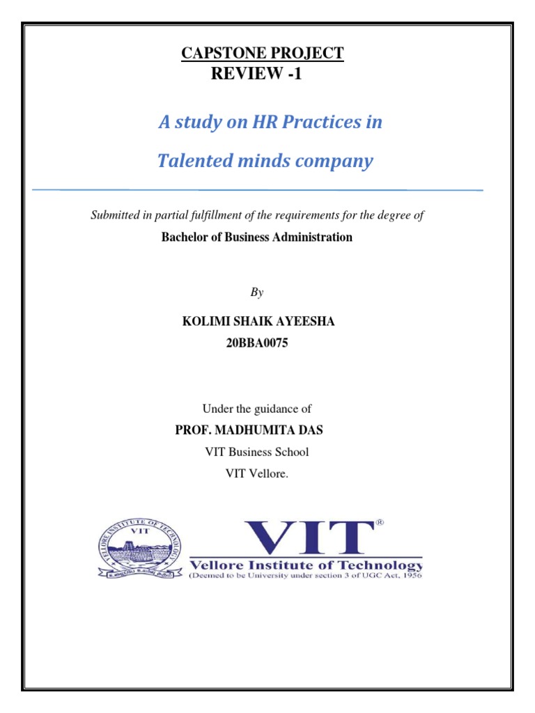 Kolimi Shaik Ayeesha (Capstone Project Review - 1) 20bba0075 | PDF ...