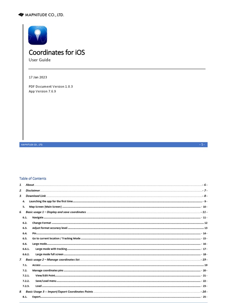 Coordinates iOS Documentation | PDF Coordinates iOS Documentation | PDF