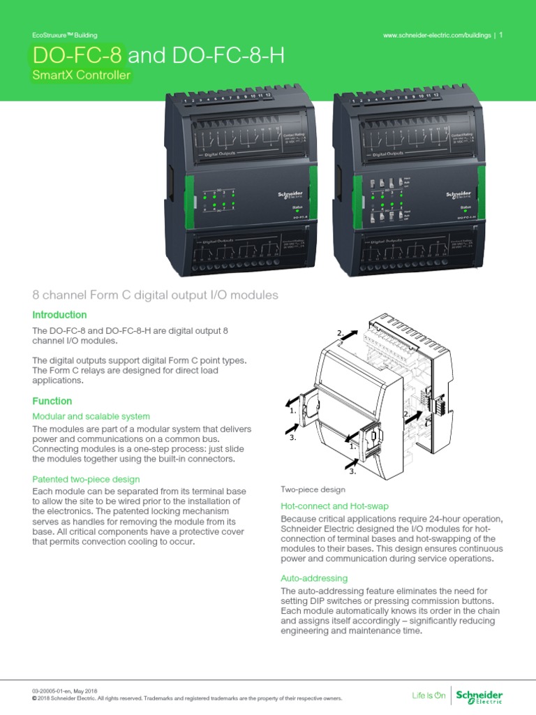 DO-FC-8 and DO-FC-8-H - SmartX Controller Specification Sheet | PDF